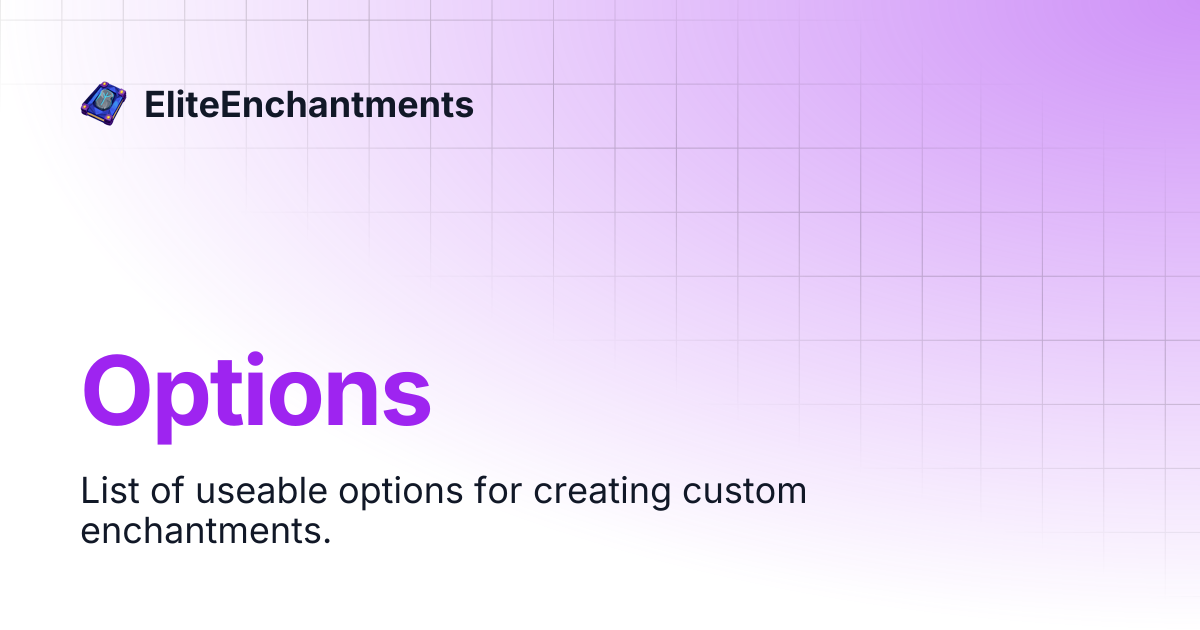 Options | EliteEnchantments