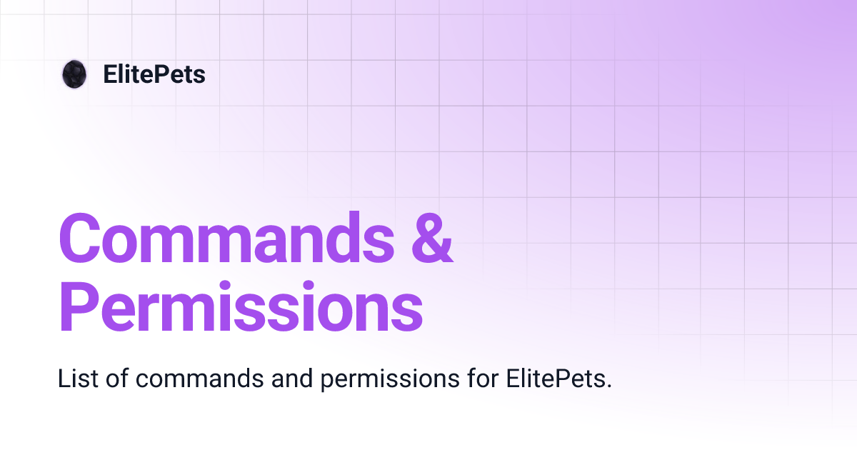 Commands & Permissions | ElitePets